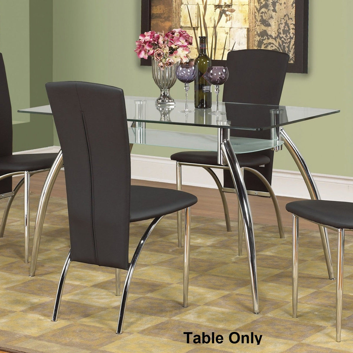 IFDC T-5052 Melissa Tiered Glass Dining Table | Edmonton Beds